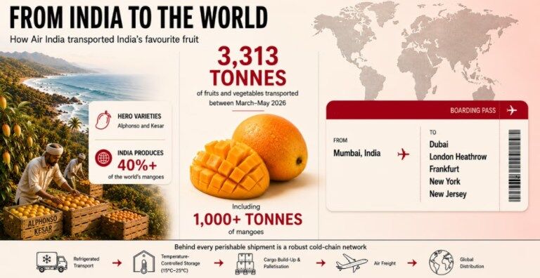 Air India Flies Over 1,000 Tonnes of Indian Mangoes Worldwide
